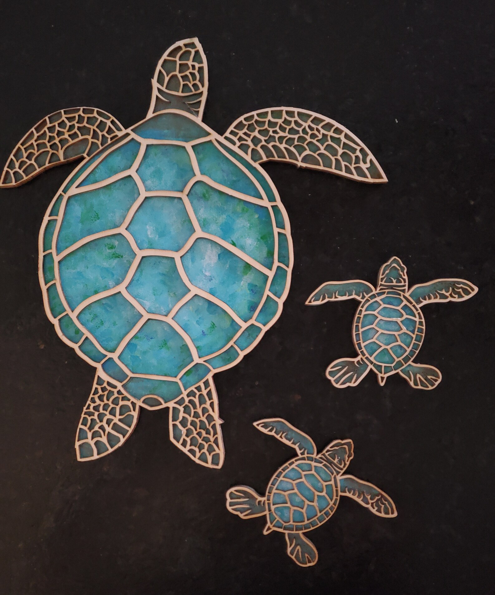 Sea Turtles Wall Hanging, Sea Turtle Family, Baby Turtle Wall Display ...