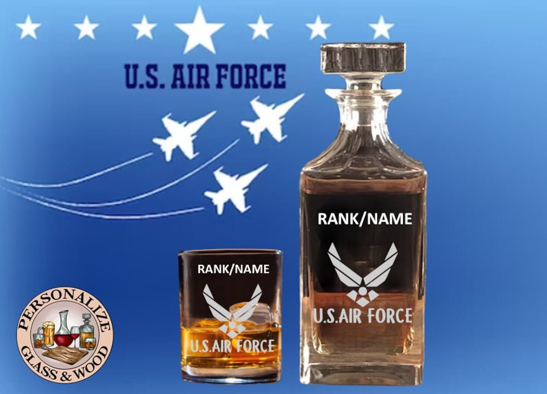Air Force Engraved Liquor Decanter, Military, Personalized Bottle ...