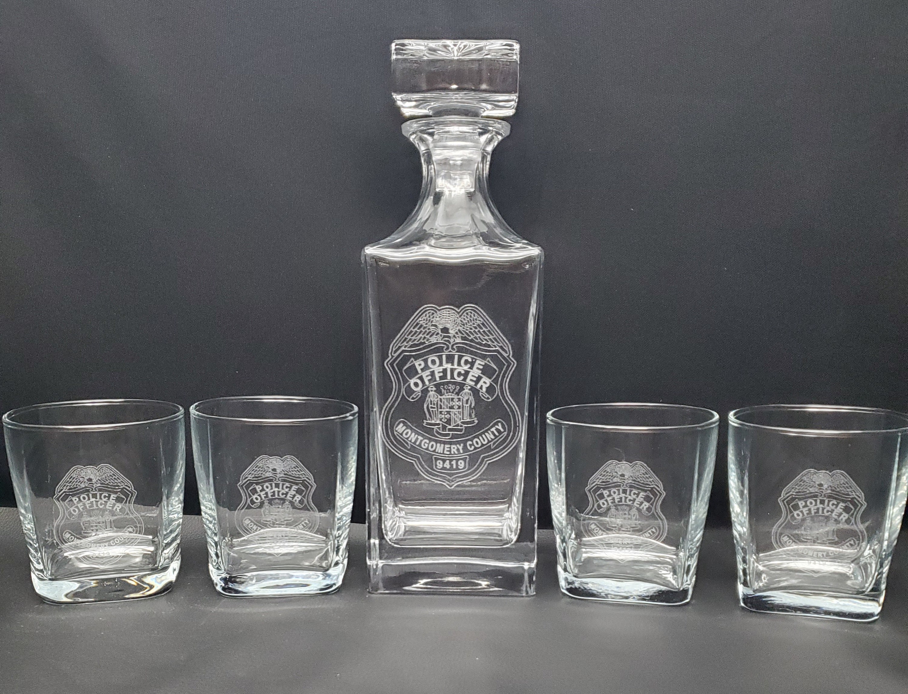 Police Engraved Whiskey Decanter, Personalized Decanter Bottle ...