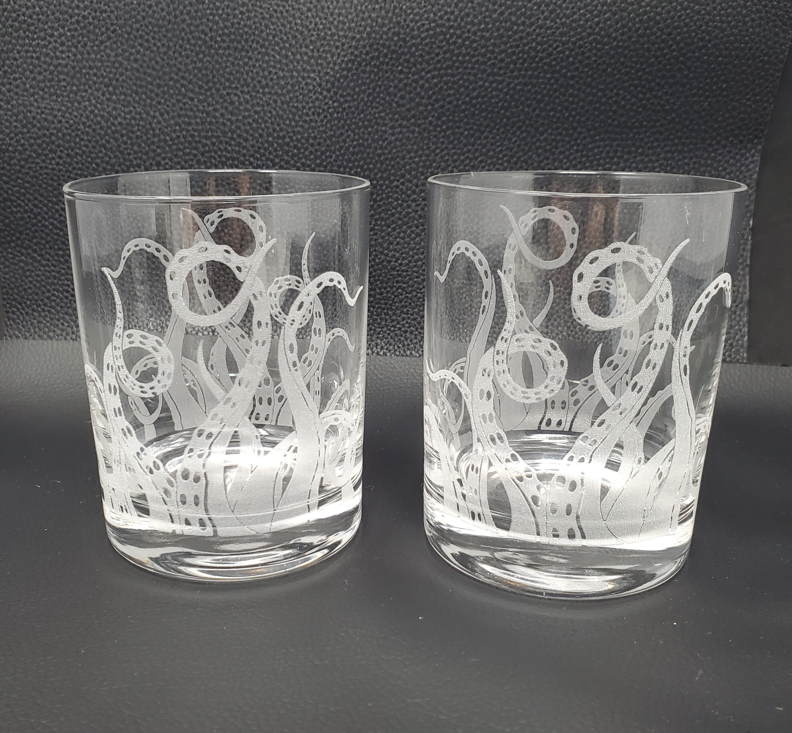 Octopus Glasses, Whiskey Glasses That Are Laser Engraved With Octopus ...