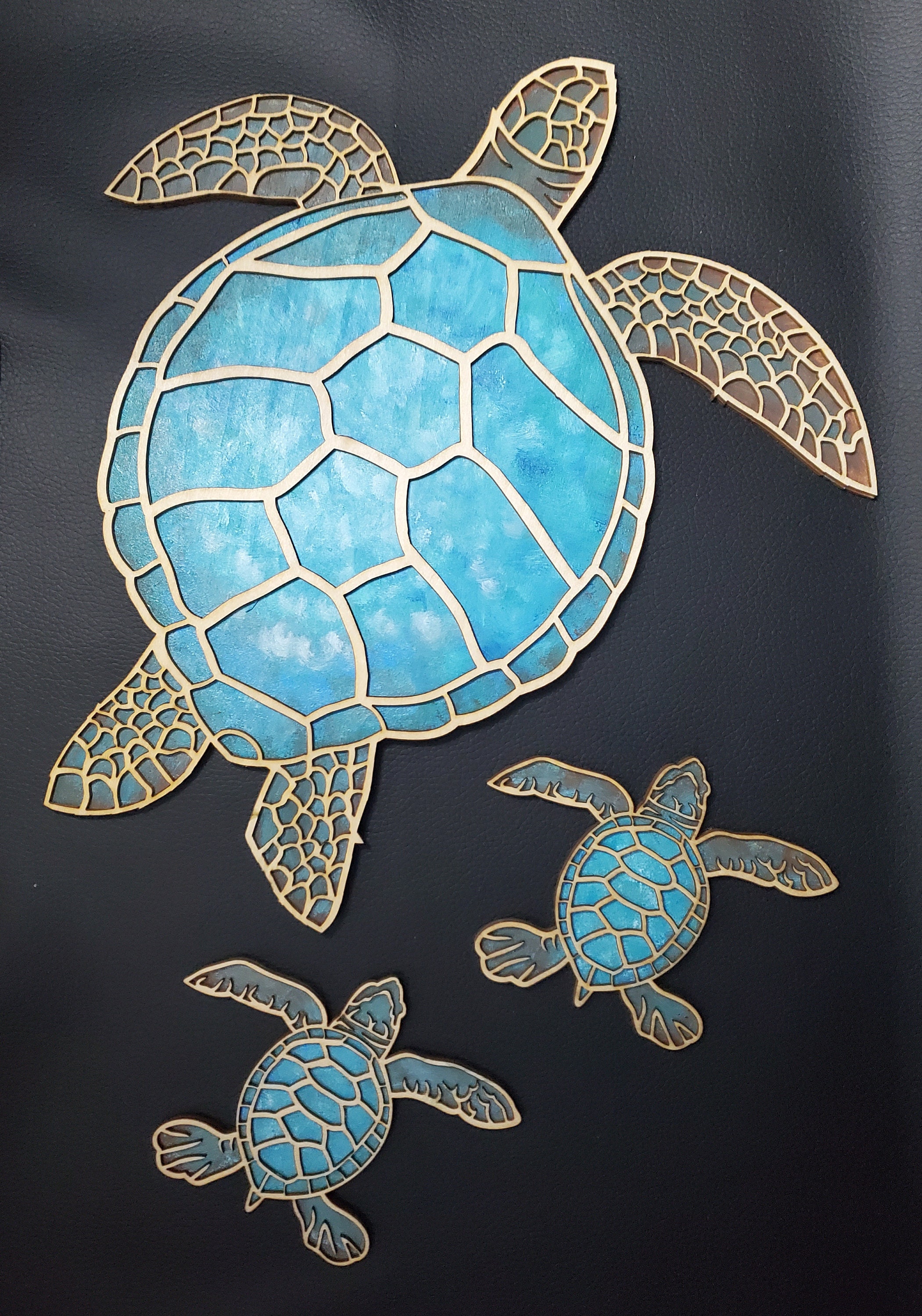 Sea Turtles Wall Hanging, Sea Turtle Family, Baby Turtle Wall Display ...