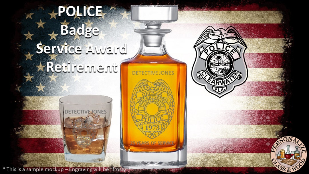 Police Engraved Whiskey Decanter, Personalized Decanter Bottle ...