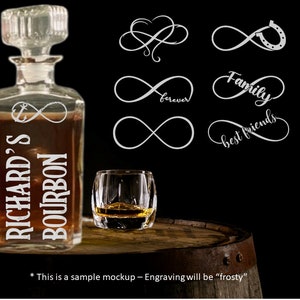 Engraved Infinity Whiskey Decanter, Infinity Bottle, Glass Decanter ...