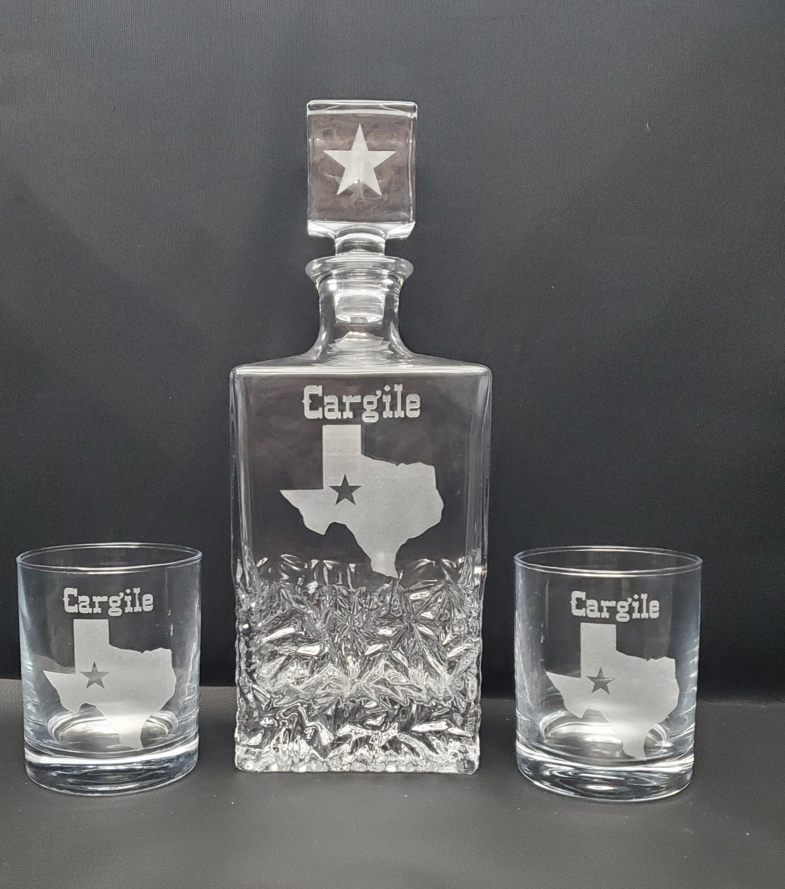 Texas State Engraved Whiskey Decanter Set, Personalized Birthday ...