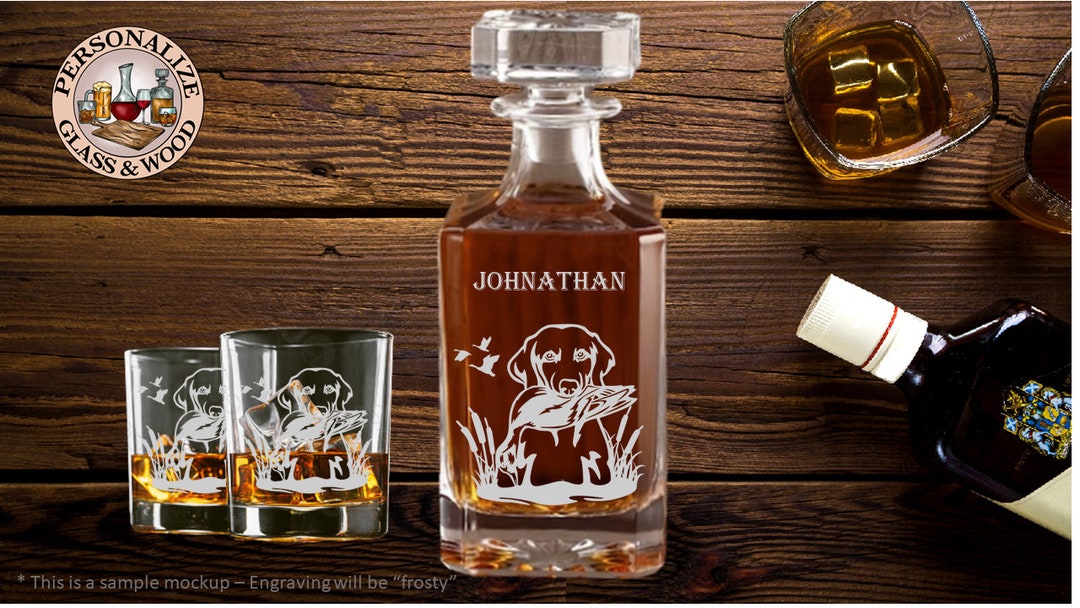 Hunting Engraved Whiskey Decanter Set, Personalized Birthday Decanter ...