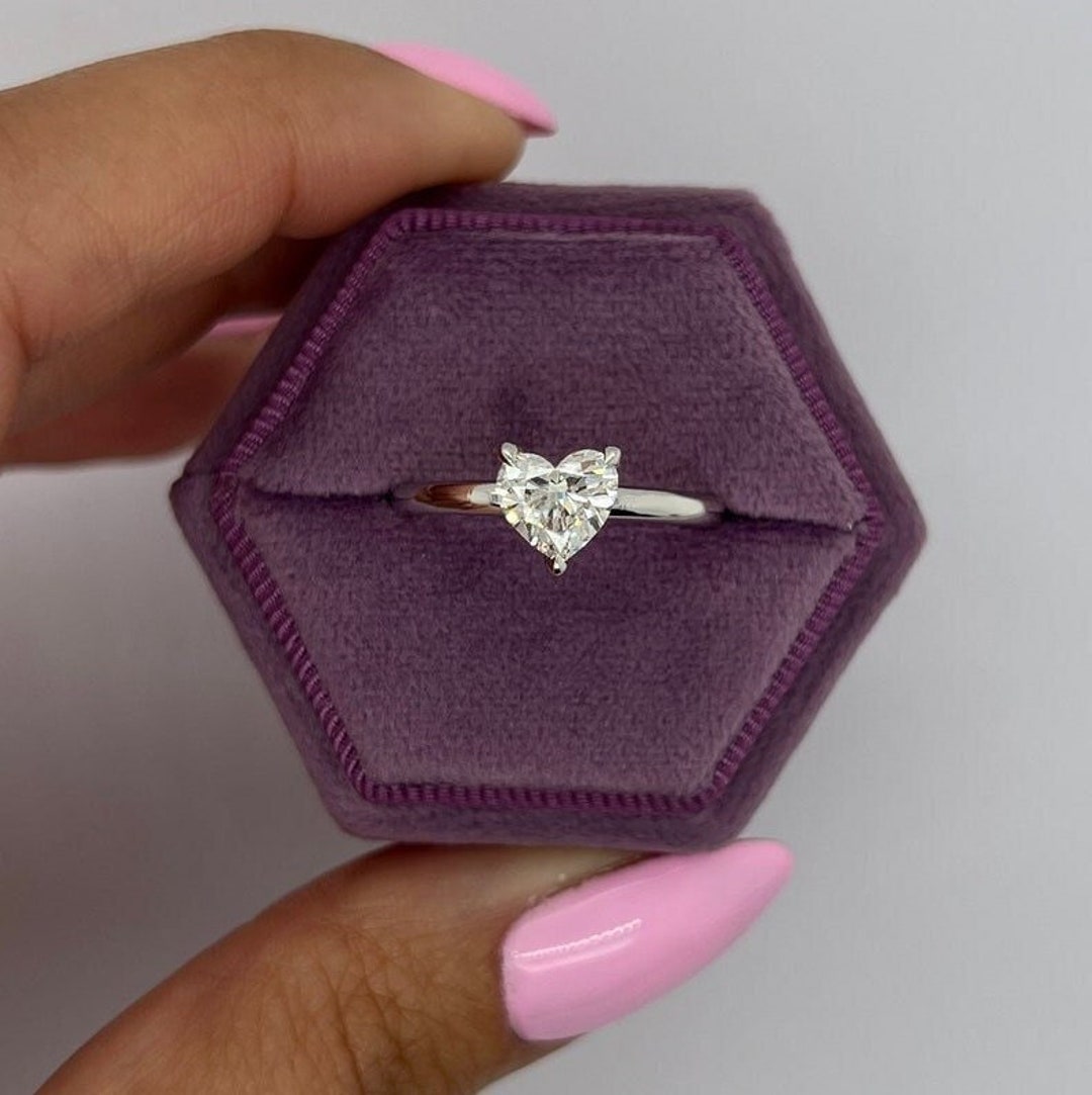 IGI Certified 1.50 CT Heart Shape Lab Grown Diamond Engagement - Etsy