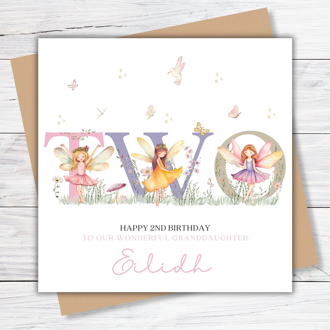2nd Birthday Fairy Card for Daughter, Personalised Second Birthday for ...
