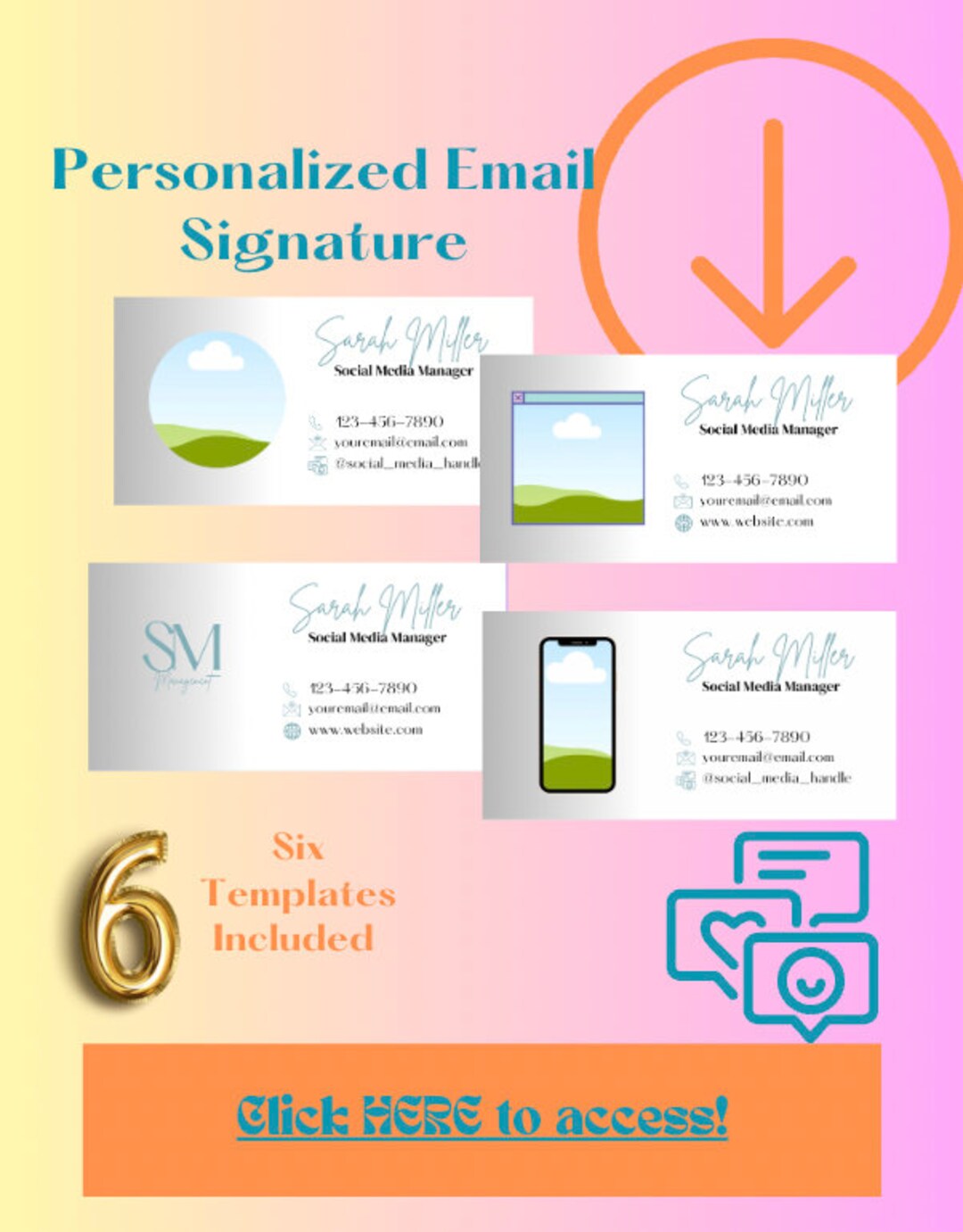Personalized Email Signature / Social Media Management - Etsy