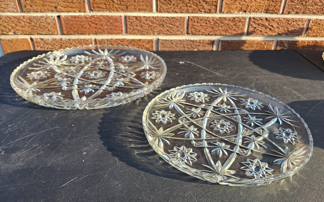 Vintage 2x Anchor Hocking Star of David Platter Plate Glass 1114 - Etsy