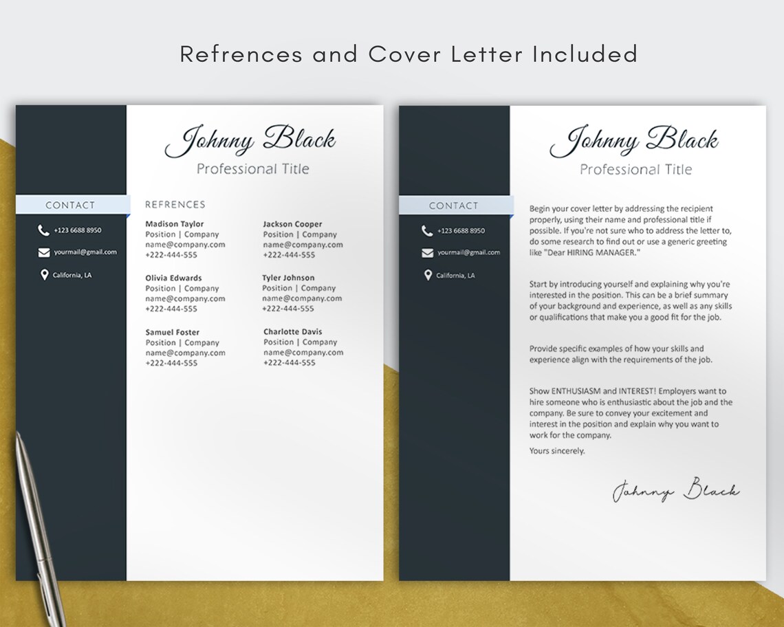 Modern CV Template, Professional Looking Resume, Outstanding Cv ...