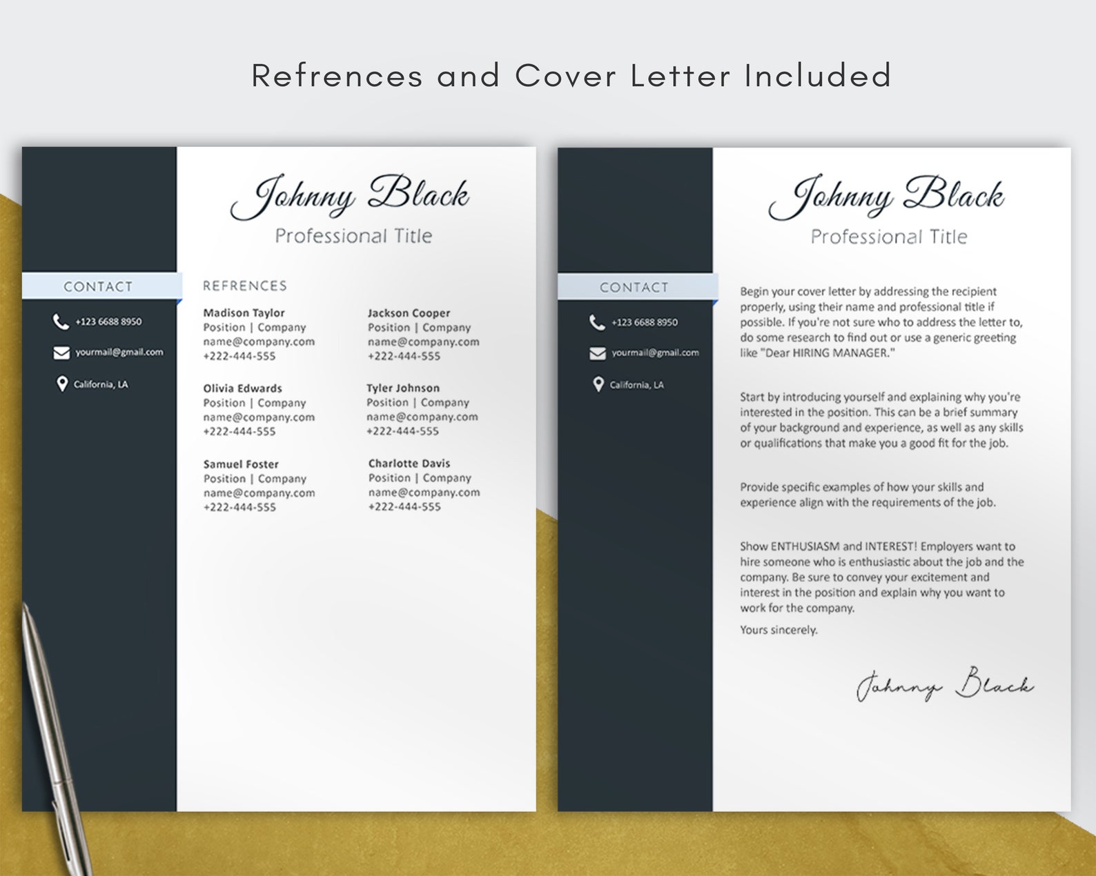 Modern CV Template, Professional Looking Resume, Outstanding Cv ...