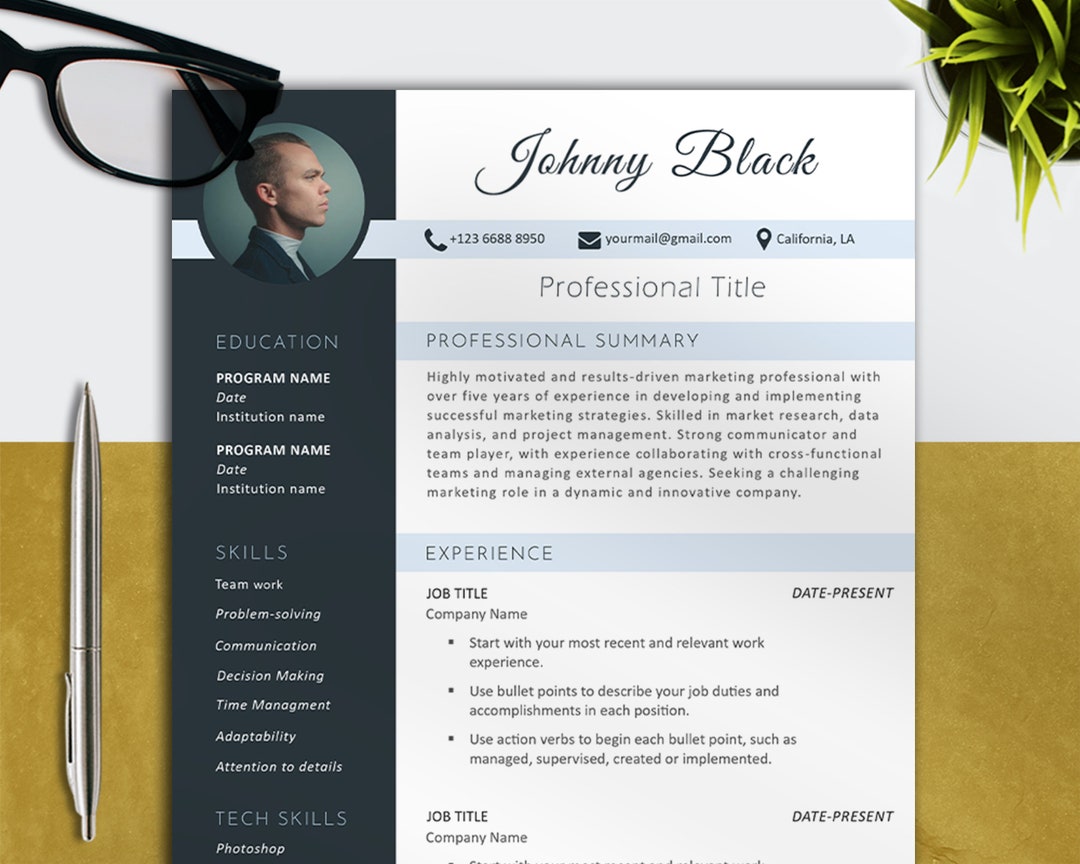 Modern CV Template, Professional Looking Resume, Outstanding Cv ...