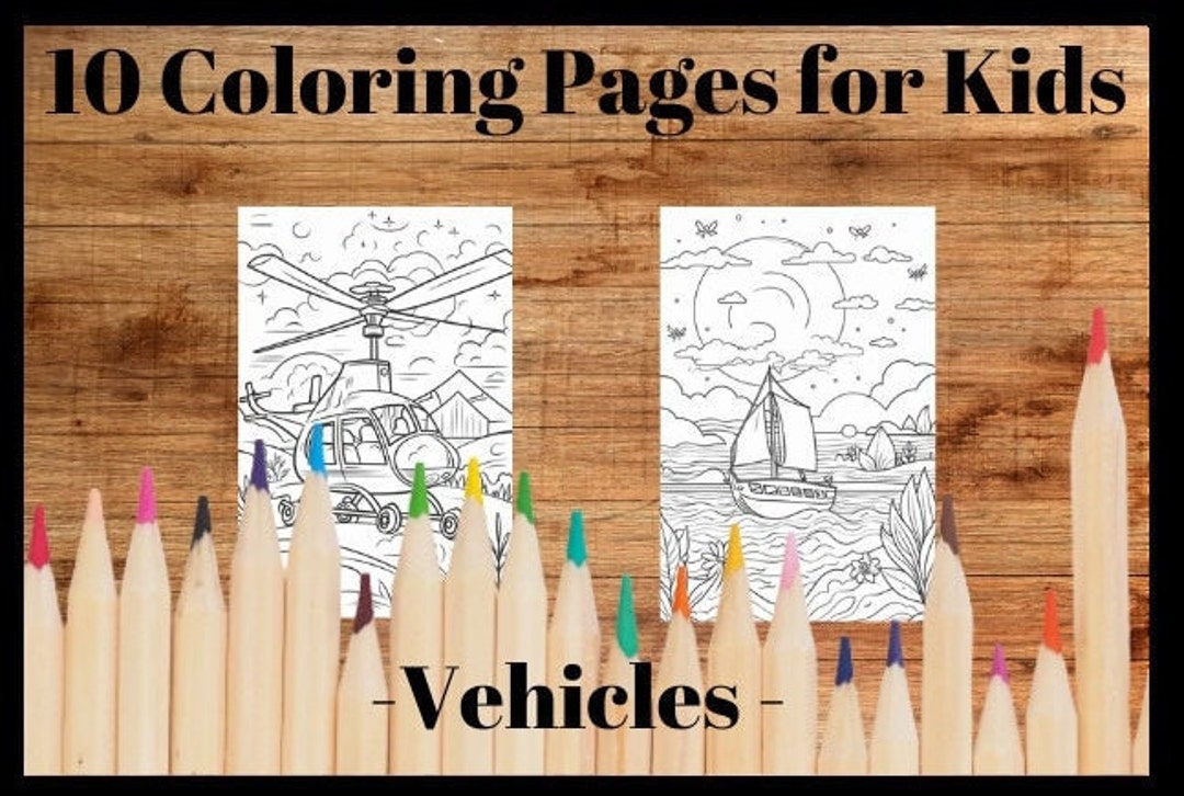 Vehicle Coloring Pages - Etsy
