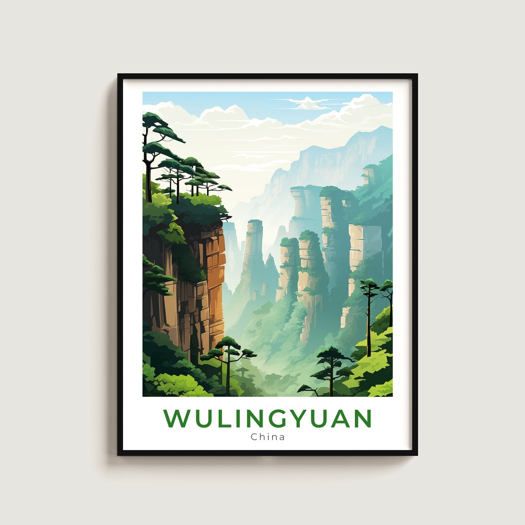 Wulingyuan Travel Poster Wall Art Gift China Travel Print Gift Home ...