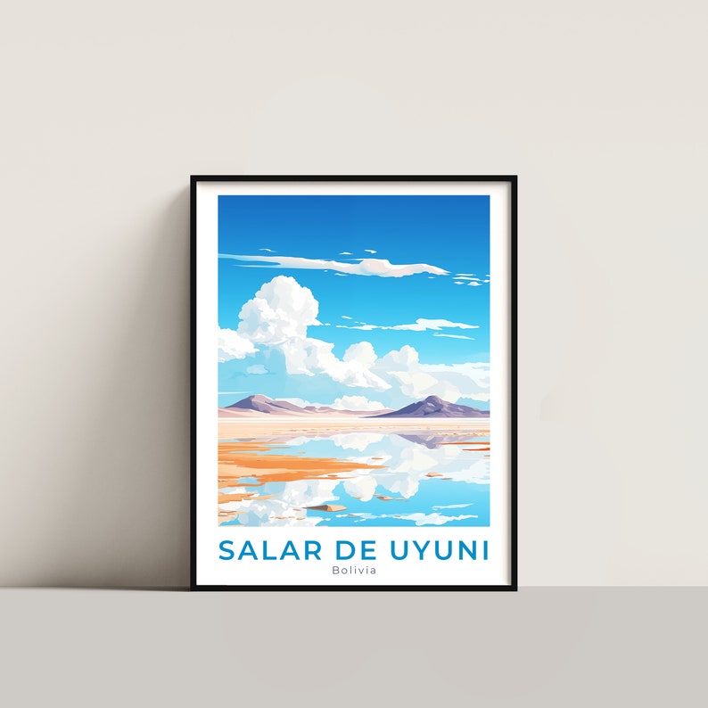 Salar De Uyuni Travel Poster Wall Art Gift Bolivia Travel Print Gift ...