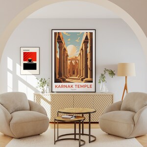 Karnak Temple Travel Print Wall Art Gift Egypt Travel Poster Gift Home ...