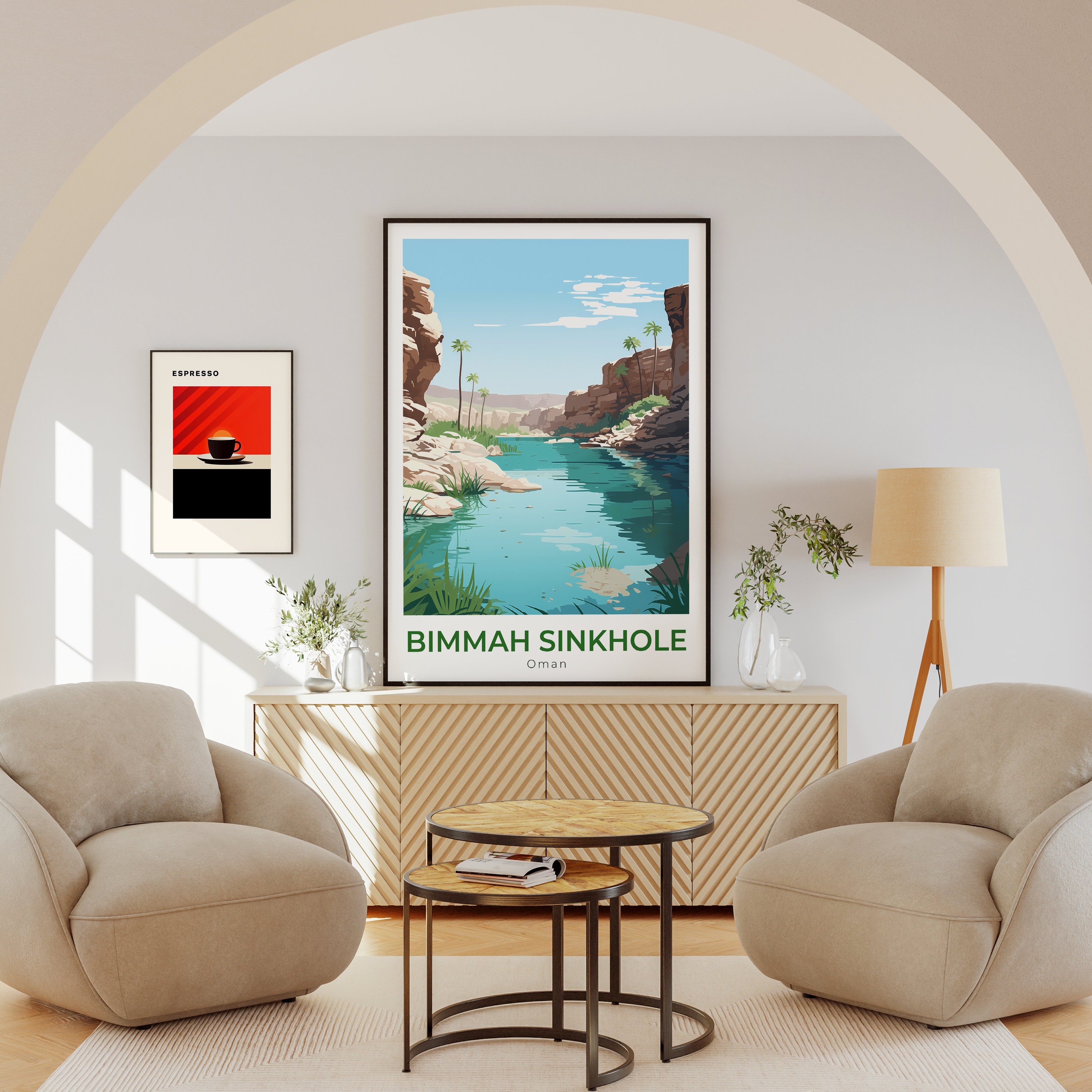 Bimmah Sinkhole Travel Print Wall Art Gift Oman Travel Poster Gift Home ...
