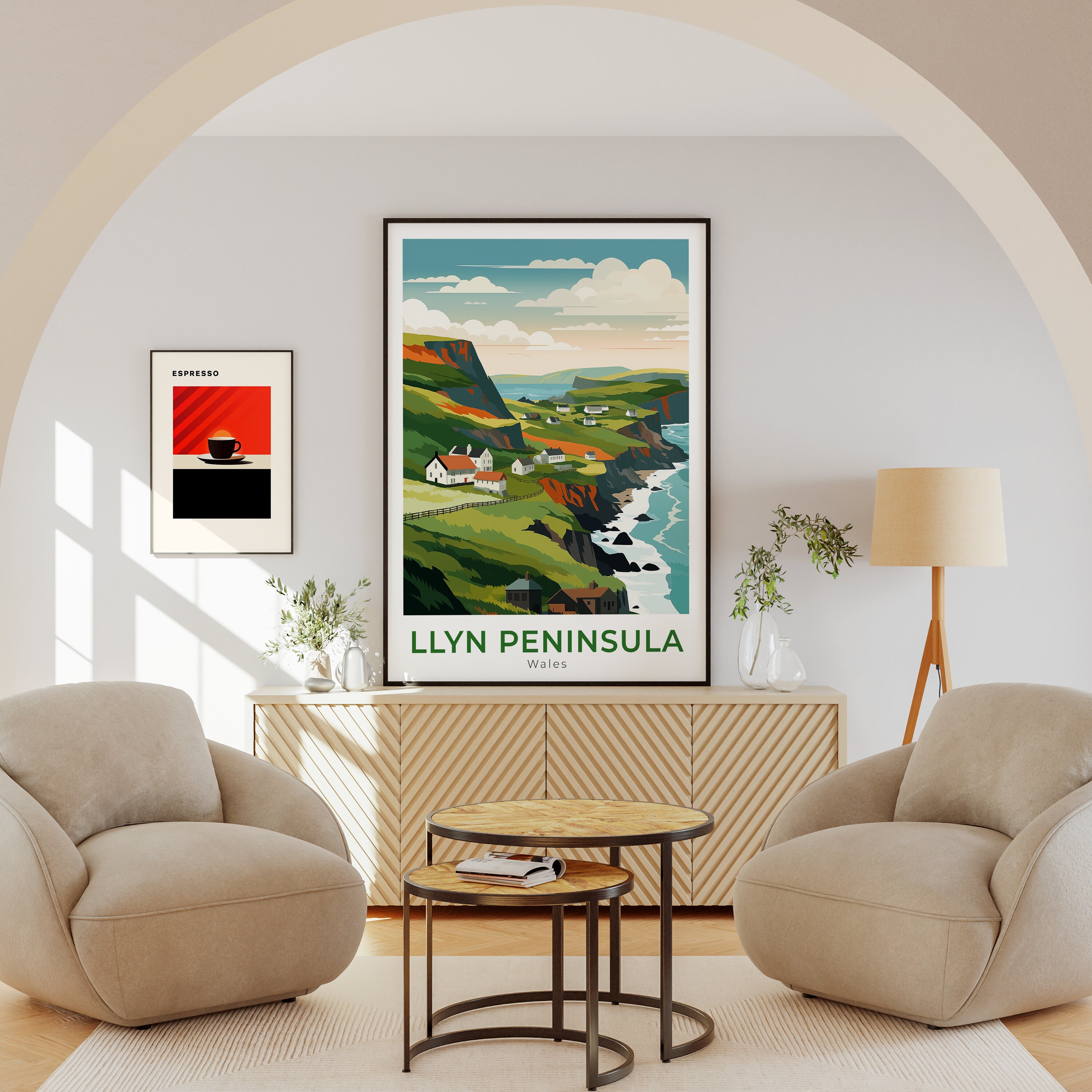 Lynn Peninsula Travel Print Wall Art Gift Wales Travel Poster Gift Home ...