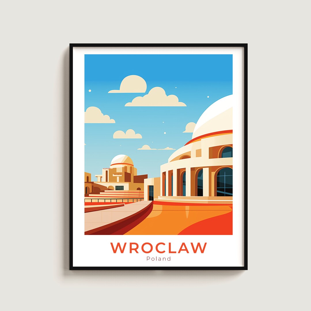 Wroclaw Travel Poster Wall Art Gift Poland Travel Print Gift Home Decor ...