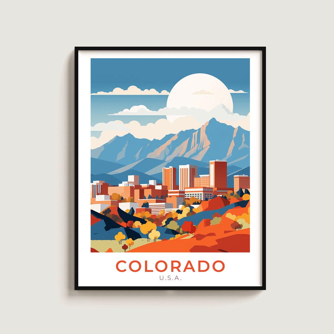 Colorado Travel Poster Wall Art Gift U.S.A. Travel Print Gift Home ...
