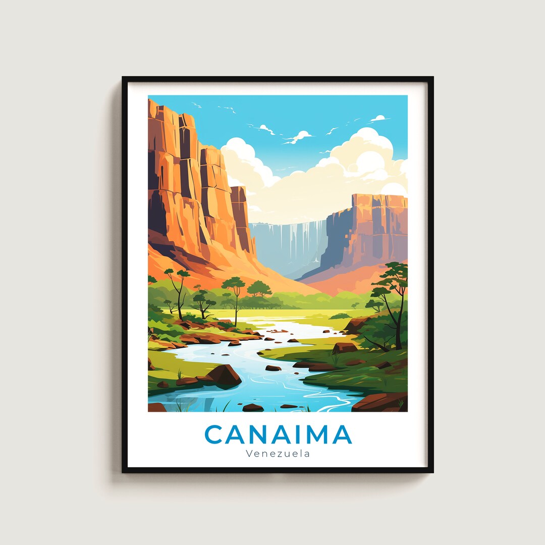 Canaima Travel Poster Wall Art Gift Venezuela Travel Print Gift Home ...