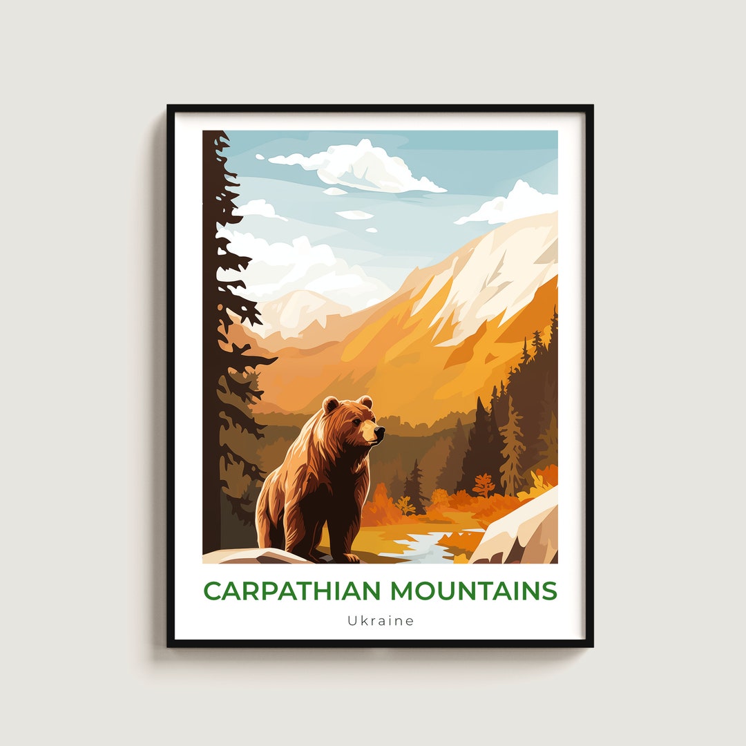 Carpathian Mountains Travel Print Wall Art Gift Ukraine Travel Poster ...