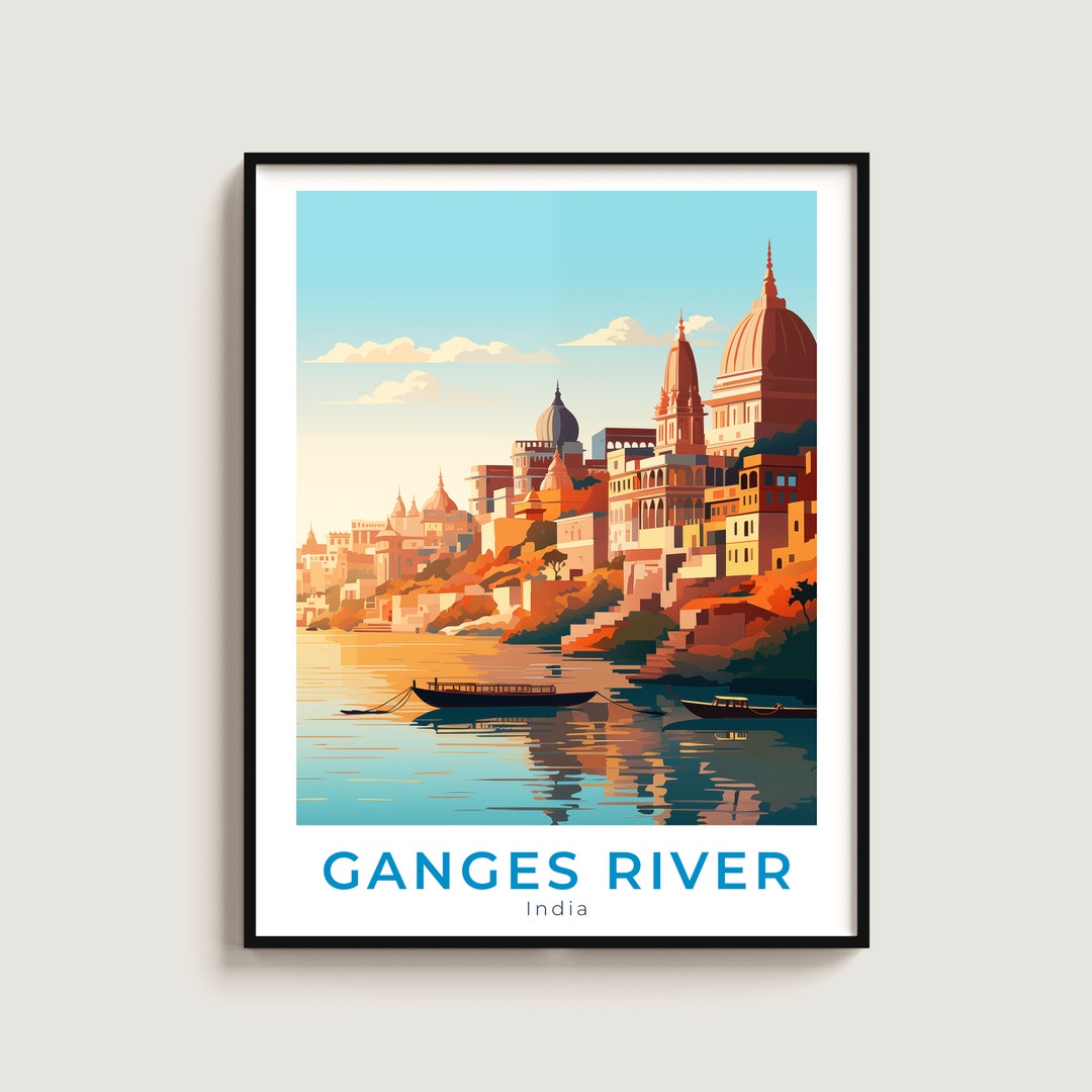 Ganges River Travel Print Wall Art Gift Indiavtravel Poster Gift Home ...