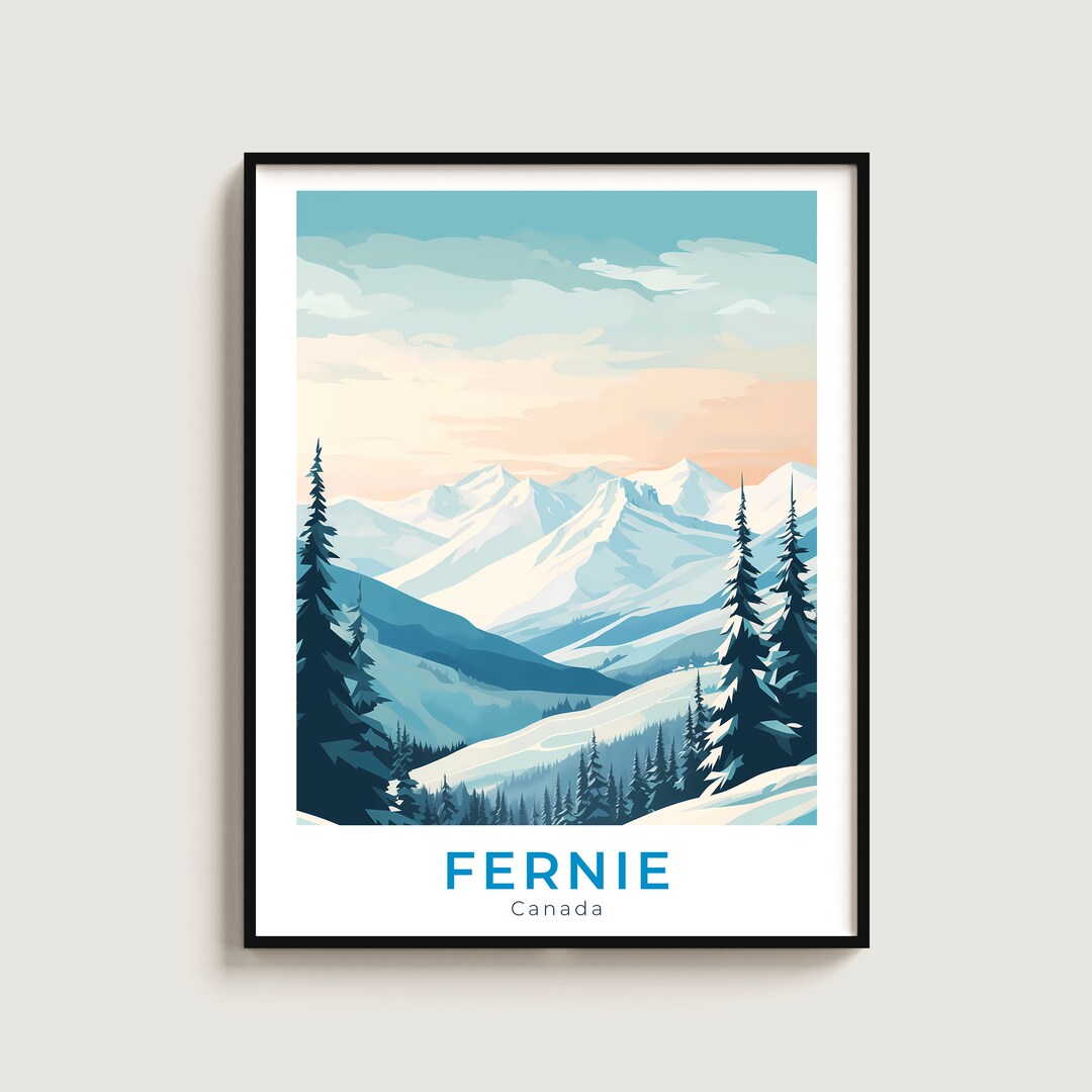 Fernie Travel Print Wall Art Gift Canada Travel Poster Gift Home Decor ...