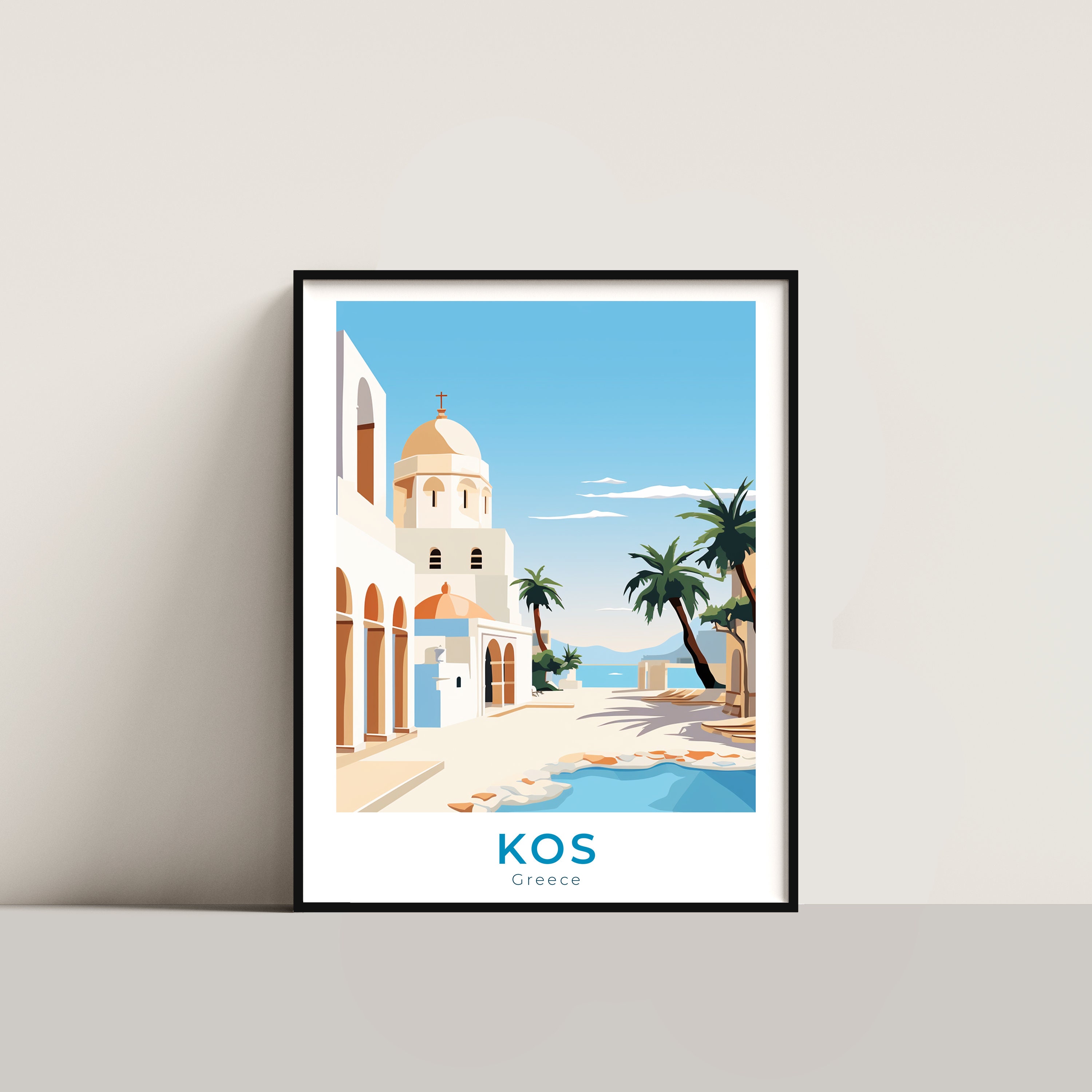 Kos Travel Poster Wall Art Gift Greece Travel Print Gift Home Decor ...