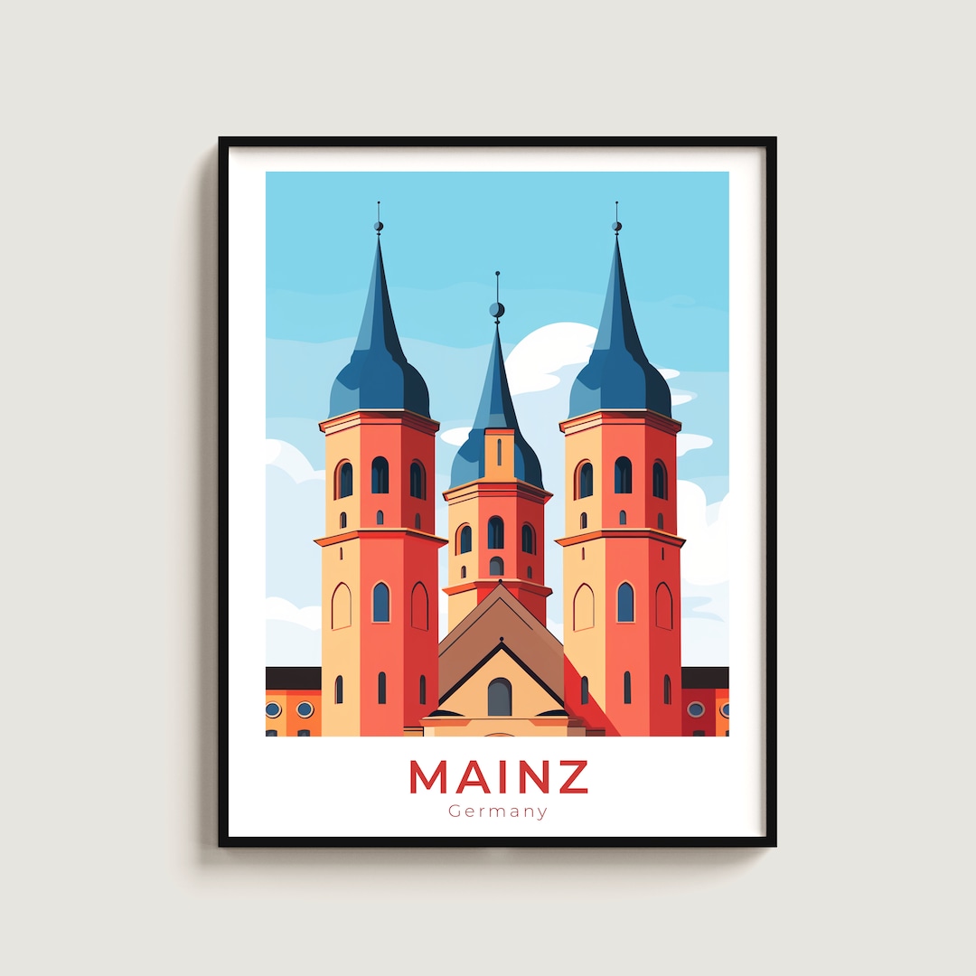 Mainz Travel Poster Wall Art Gift Germany Travel Print Gift Home Decor ...