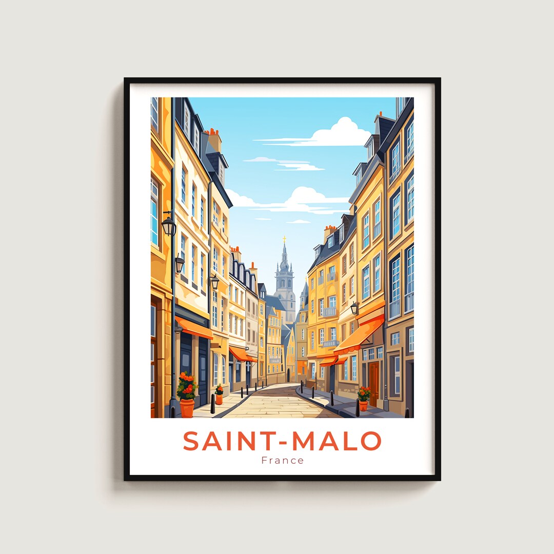 Saint Malo Travel Poster Wall Art Gift France Travel Print Gift Home ...