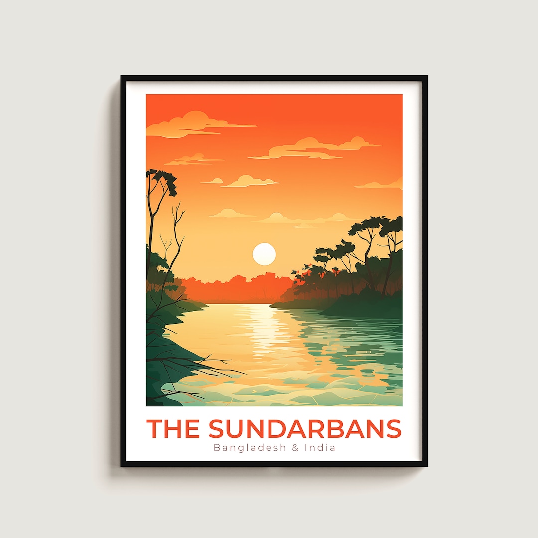 Sundarbans Travel Print Wall Art Gift Bangladesh & India Travel Poster ...