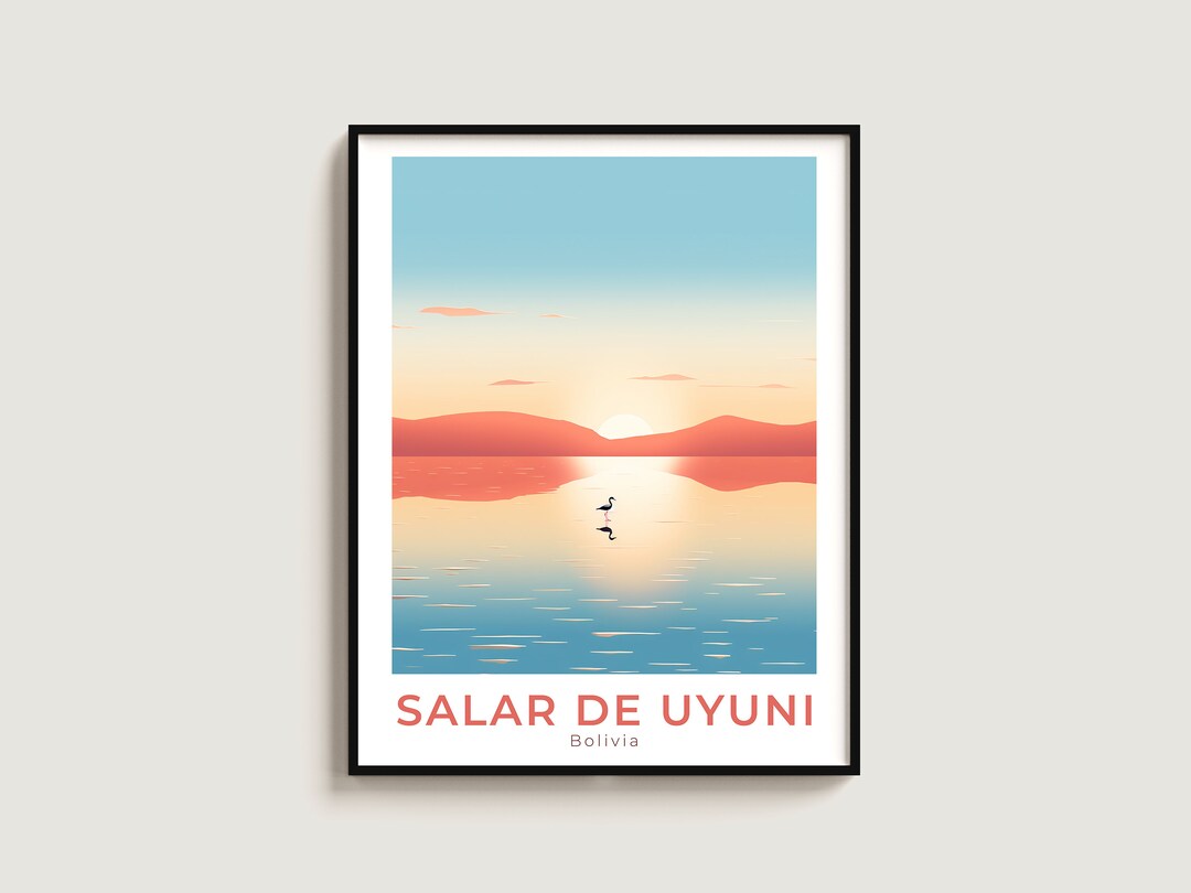 Salar De Uyuni Travel Poster Wall Art Gift Bolivia Travel Print Gift ...