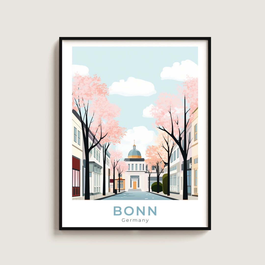 Bonn Travel Poster Wall Art Gift Germany Travel Print Gift Home Decor ...