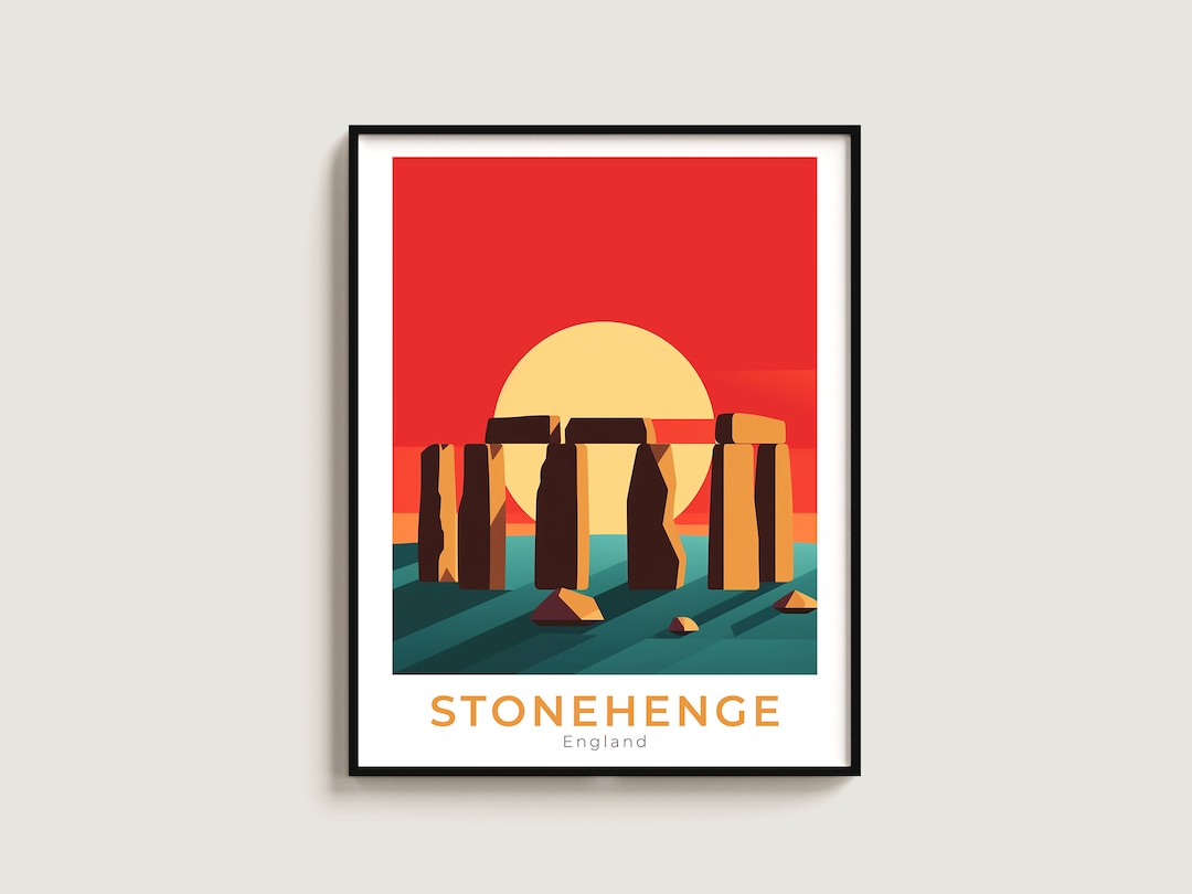 Stonehenge Travel Poster Wall Art Gift England Travel Print Gift Home ...