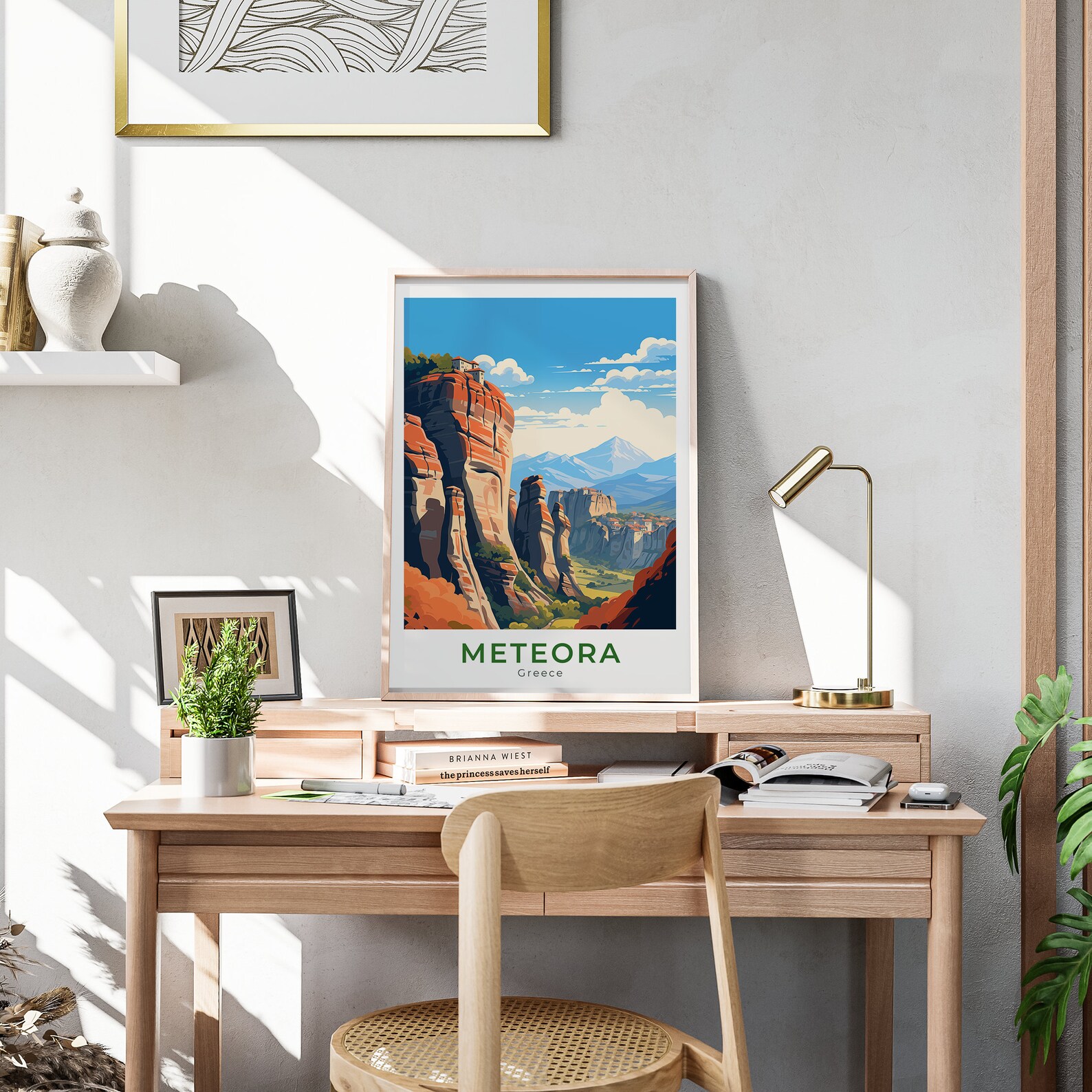 Meteora Travel Print Wall Art Gift Greece Travel Poster Gift Home Decor ...