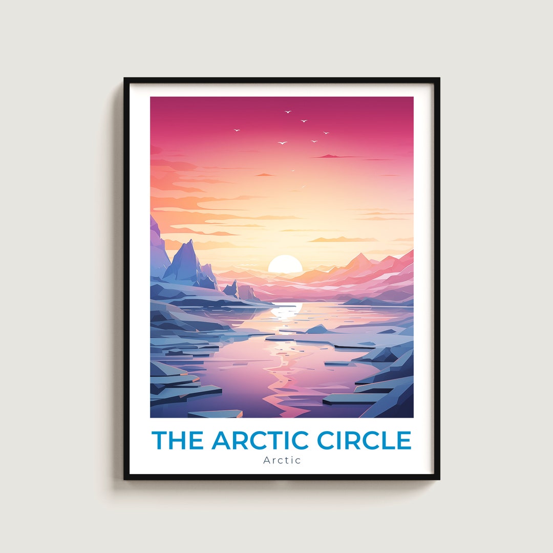 The Arctic Circle Travel Print Wall Art Gift Arctic Travel Poster Gift ...