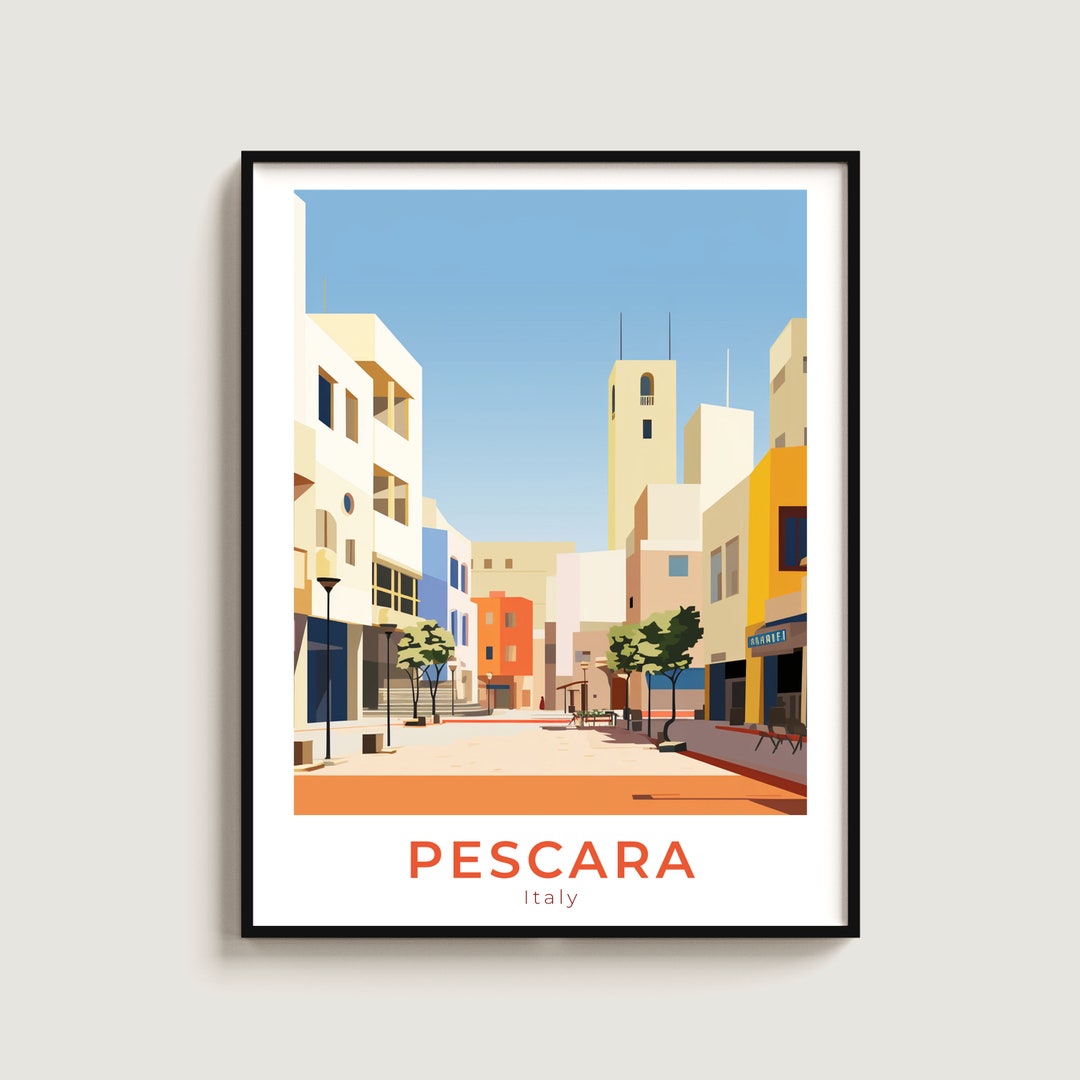 Pescara Travel Poster Wall Art Gift Spain Travel Print Gift Home Decor Lovers Wall Hanging - Etsy
