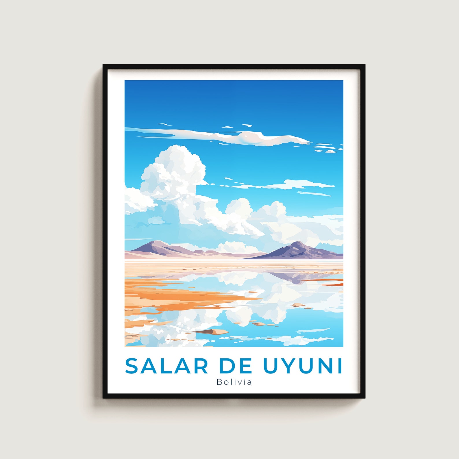 Salar De Uyuni Travel Poster Wall Art Gift Bolivia Travel Print Gift ...