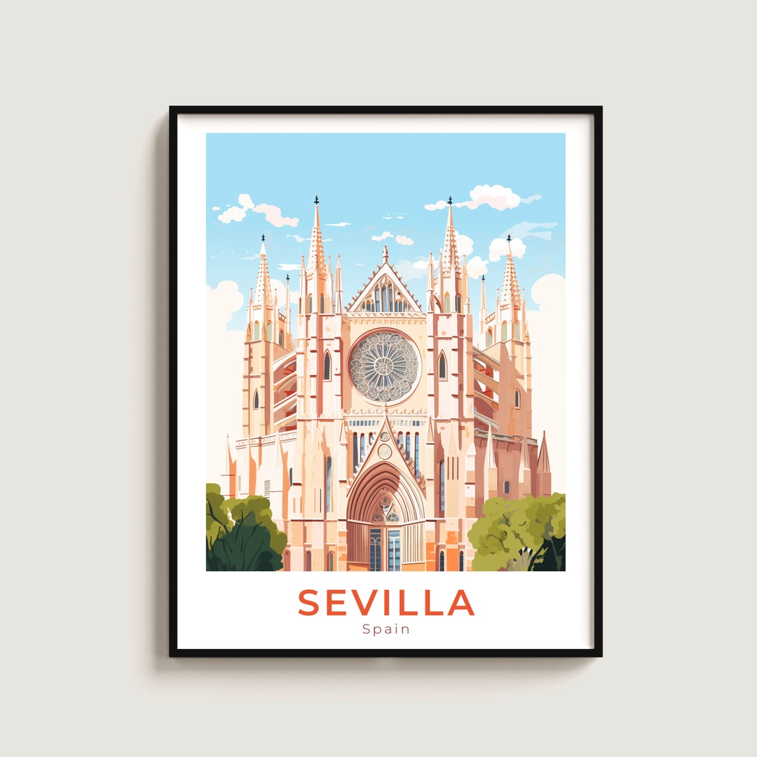Seville Travel Poster Wall Art Gift Spain Travel Print Gift Home Decor ...