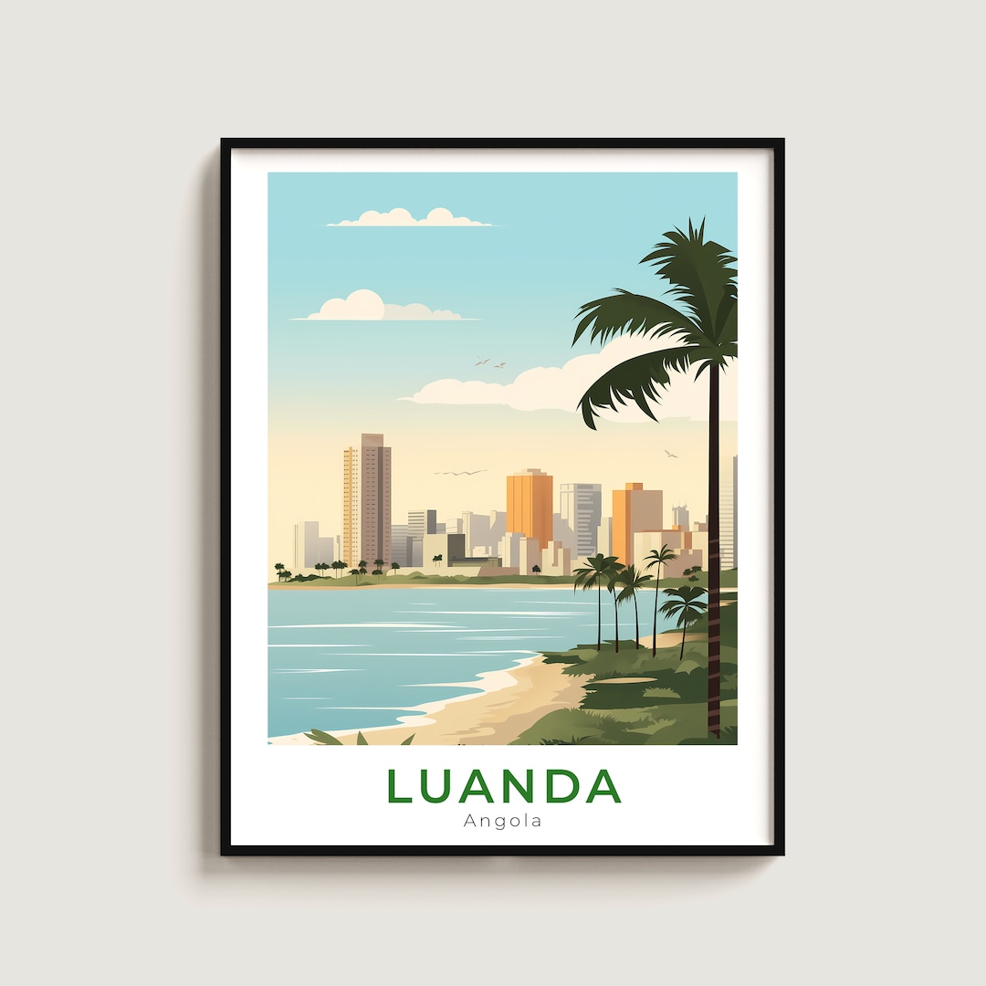 Luanda Travel Print Wall Art Gift Angola Travel Poster Gift Home Decor Lovers Wall Hanging - Etsy