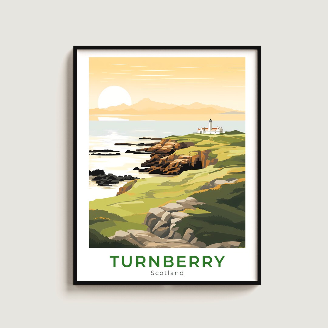Turnberry Travel Print Wall Art Gift Scotland Travel Poster Gift Home ...