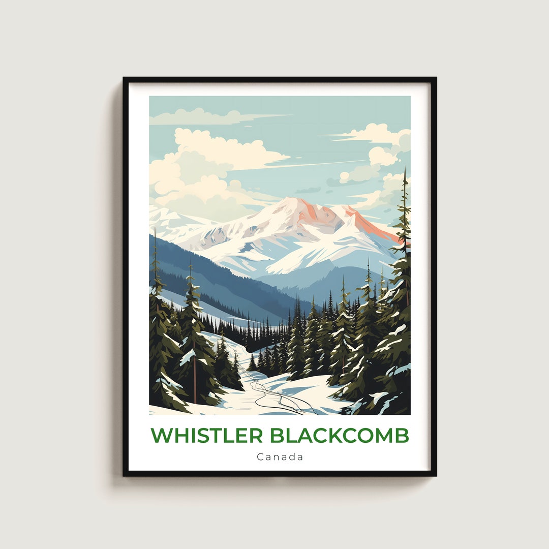 Whistler Blackcomb Travel Print Wall Art Gift Canada Travel Poster Gift ...