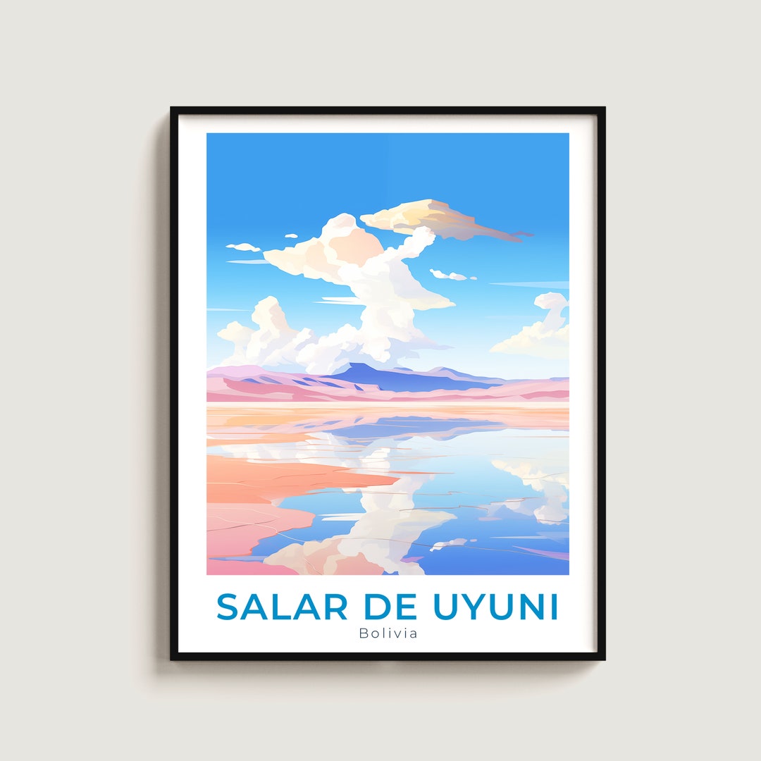 Salar De Uyuni Travel Print Wall Art Gift Bolivia Travel Poster Gift ...
