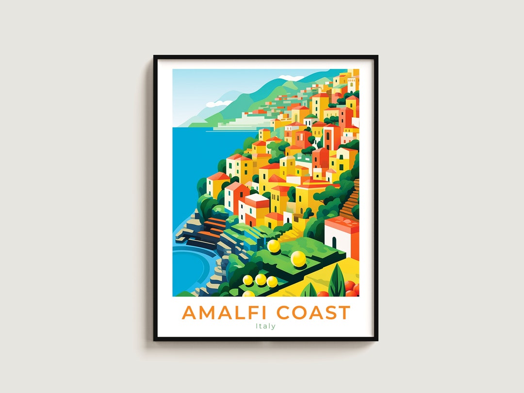Amalfi Coast Travel Poster Wall Art Gift Italy Travel Print Gift Home ...