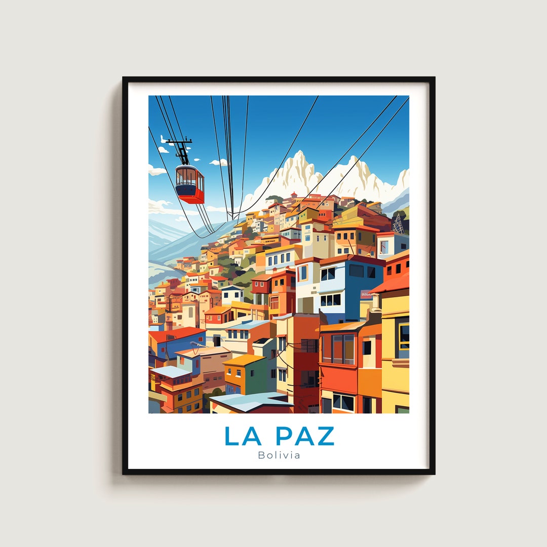 La Paz Travel Poster Wall Art Gift Bolivia Travel Print Gift Home Decor ...