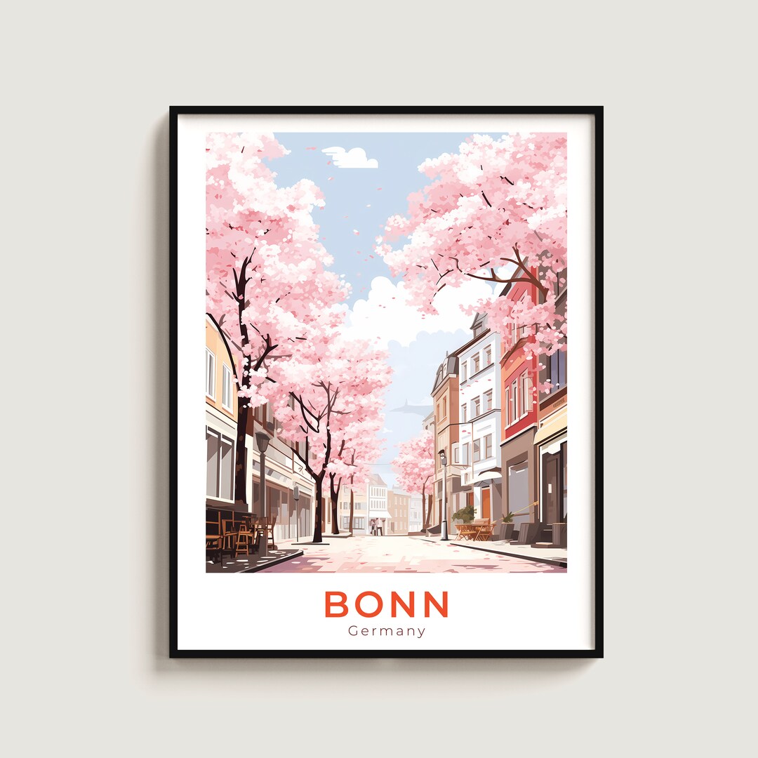 Bonn Travel Print Wall Art Gift Germany Travel Poster Gift Home Decor ...