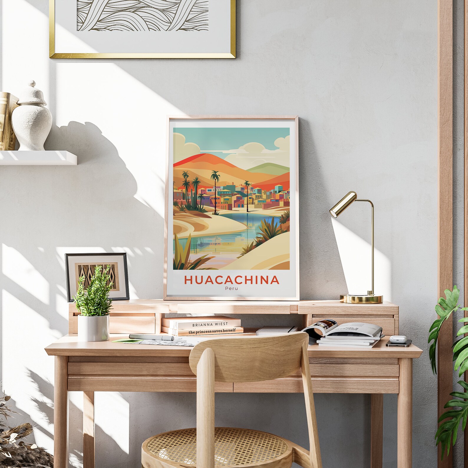 Huacachina Travel Print Wall Art Gift Peru Travel Poster Gift Home ...