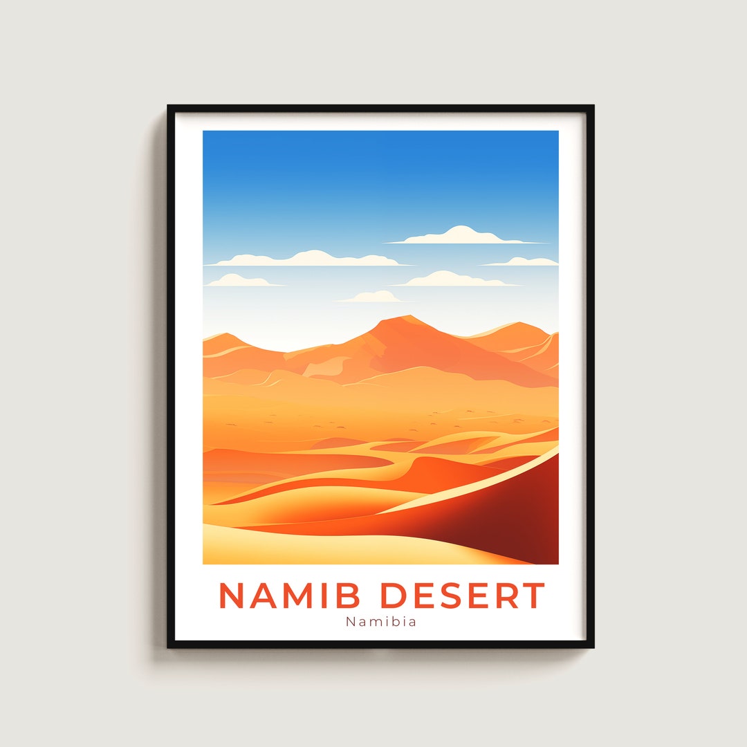 Namib Desert Travel Print Wall Art Gift Namibia Travel Poster Gift Home ...