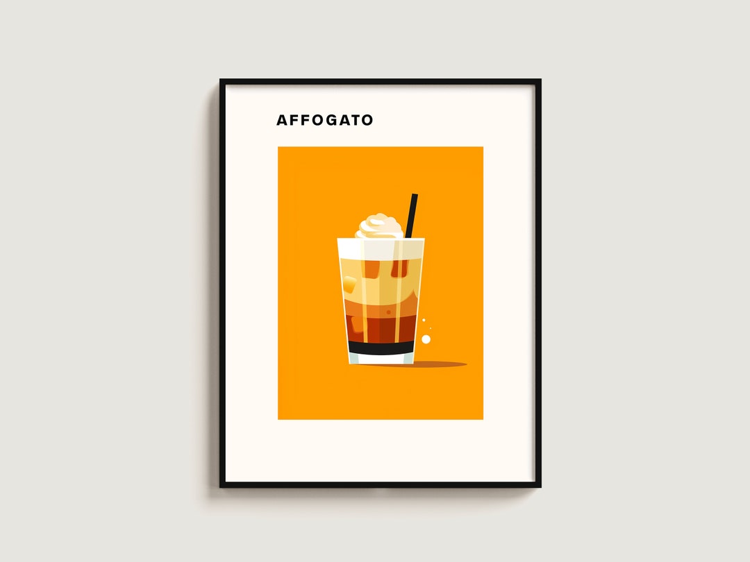 Affogato Coffee Poster Gift Coffee Lover Art Kitchen Gift Art Coffee ...